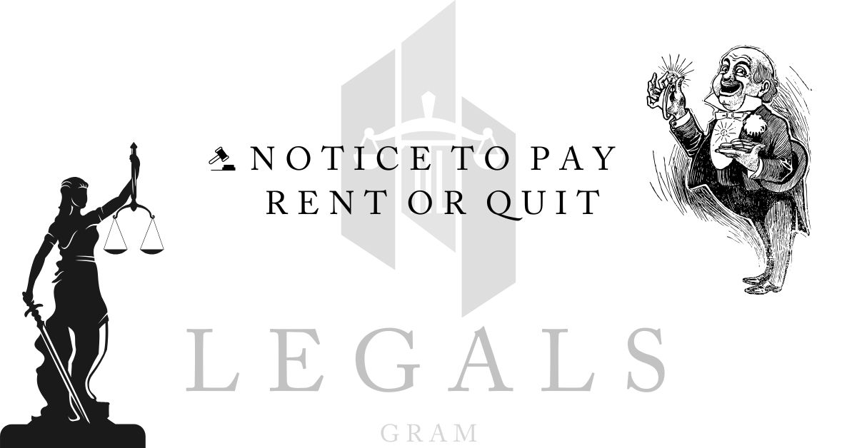 Notice to Pay Rent or Quit Template - Legals Gram